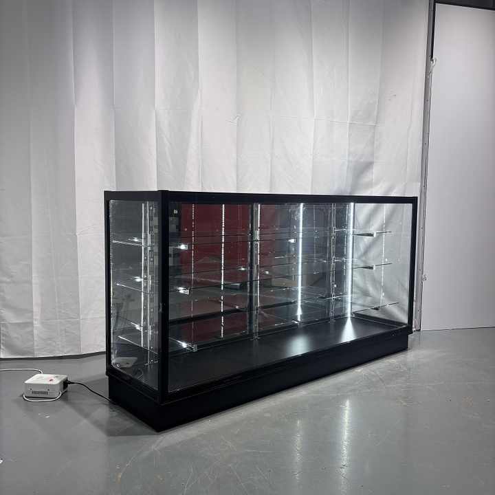 70'' Full Vision Glass Showcase Display Case Glass Display with Light ...