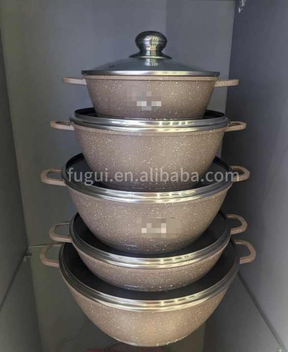 High Quality 10Pcs Dessini Die Cast Aluminum Non Stick Cookware Set ...