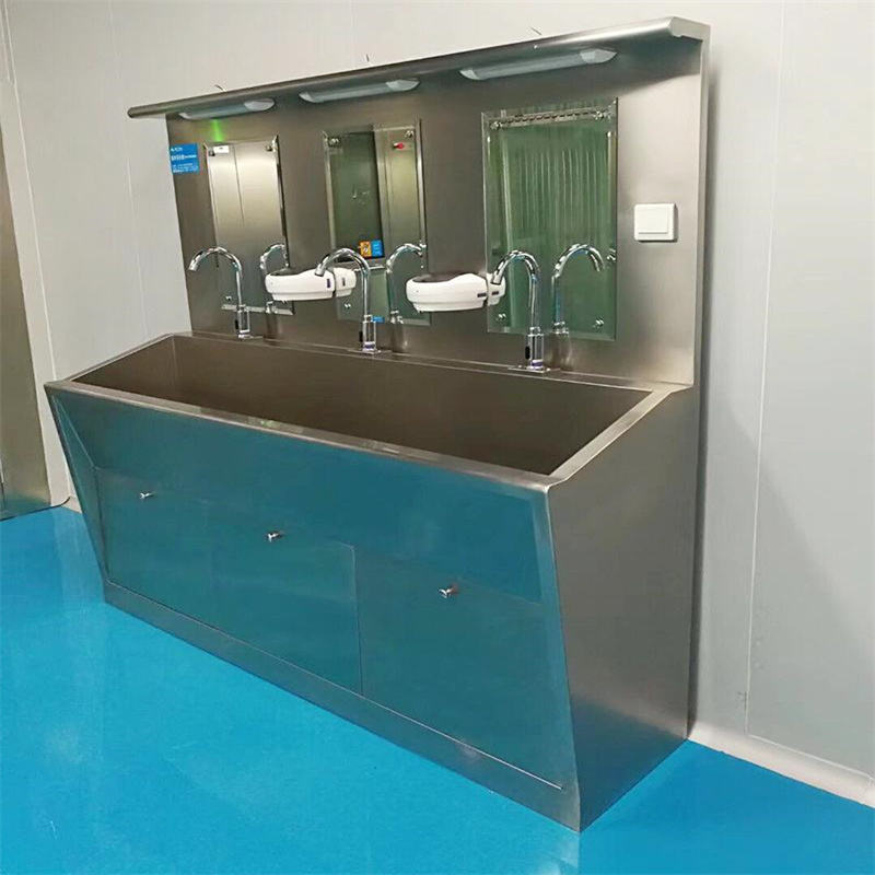 Compact Surgical Scrub Sink - Stainless Steel Triple Sink