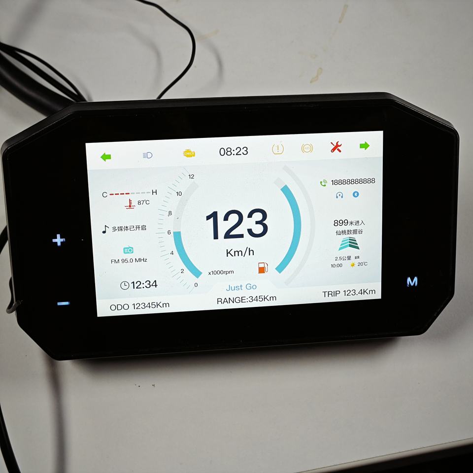 New Chaojie Electric Motorcycle ABS Black 96V 5inch Digital Speedometer ...