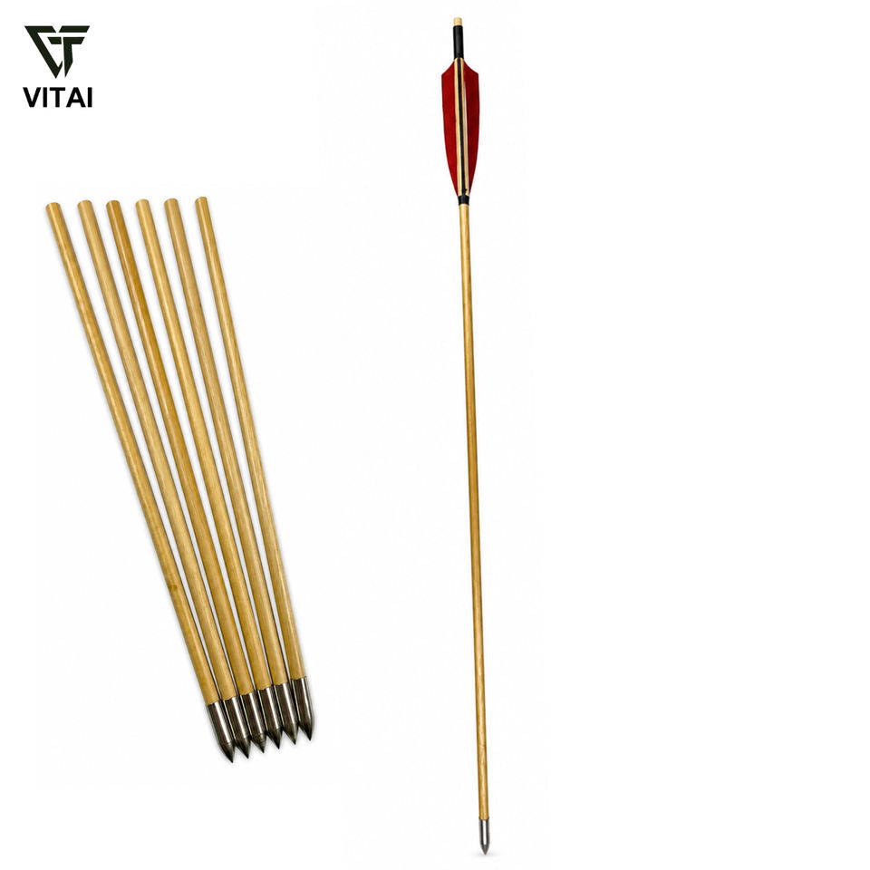 Traditional Bamboo Wooden Arrows for Recurve Bow Longbow Archery ...