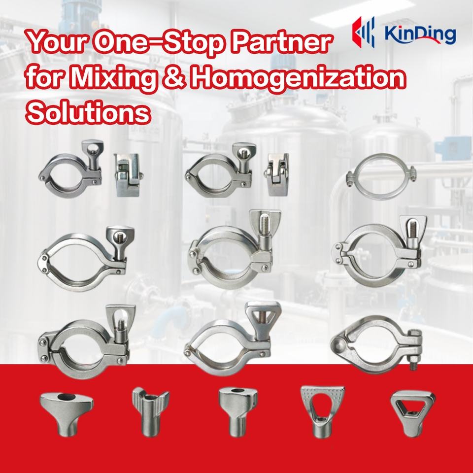 KINDING DIN/SMS/3A/RJT Stainless Steel Smooth Surface Clamp for ...