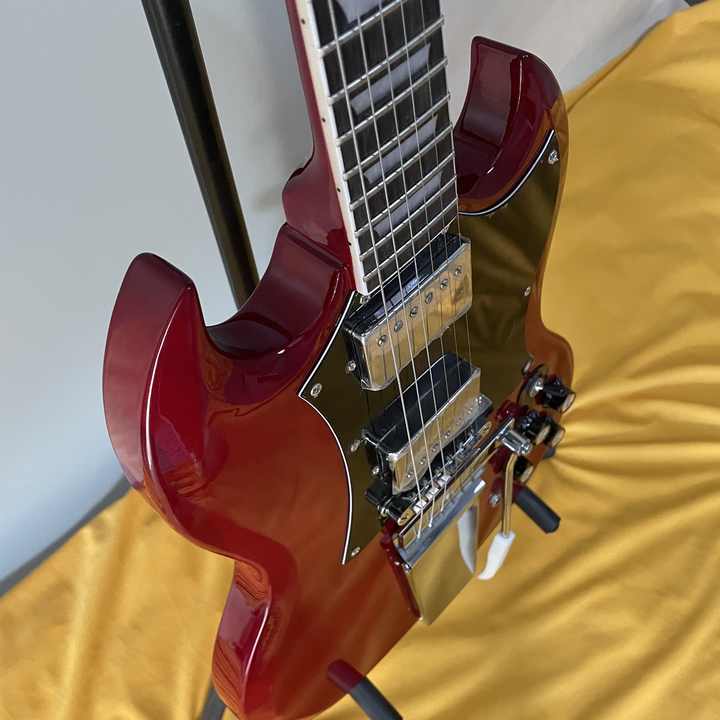 Red SG Electric Guitar with HH Pickup & 6 Steel Strings - OEM