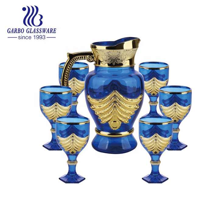 Luxury glass jug set custom middle east style 7pcs new design popular ...
