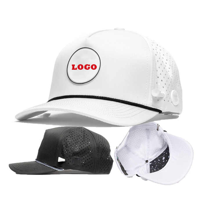 HS51 Custom 5 Panel Logo Perforated Laser Cutting Hat