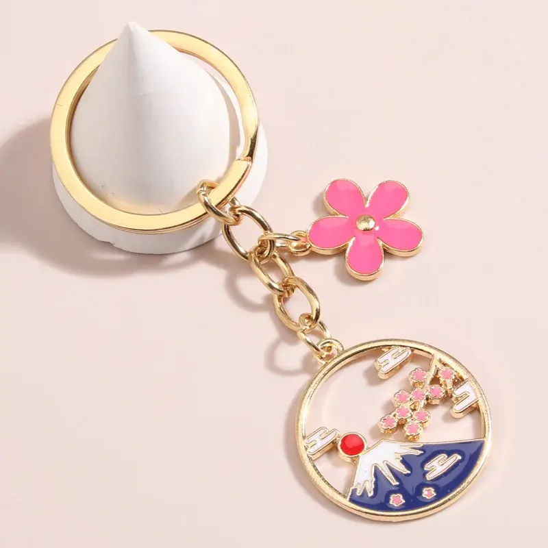 Cartoon Japan Fuji Mountain Sakura Enamel Keychain Souvenir Gift for ...