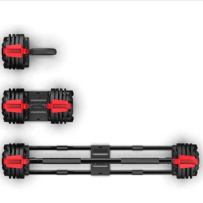 New 3-in-1 Multi-function 24kg 52.5LB Adjustable Dumbbell Handle 12 ...