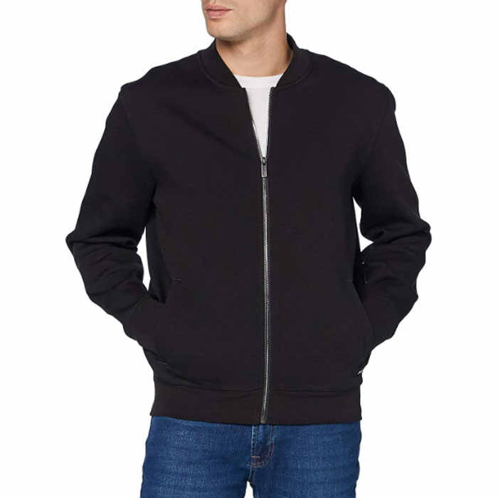 Modern Customized Zip Up Black Track Jackets For men
