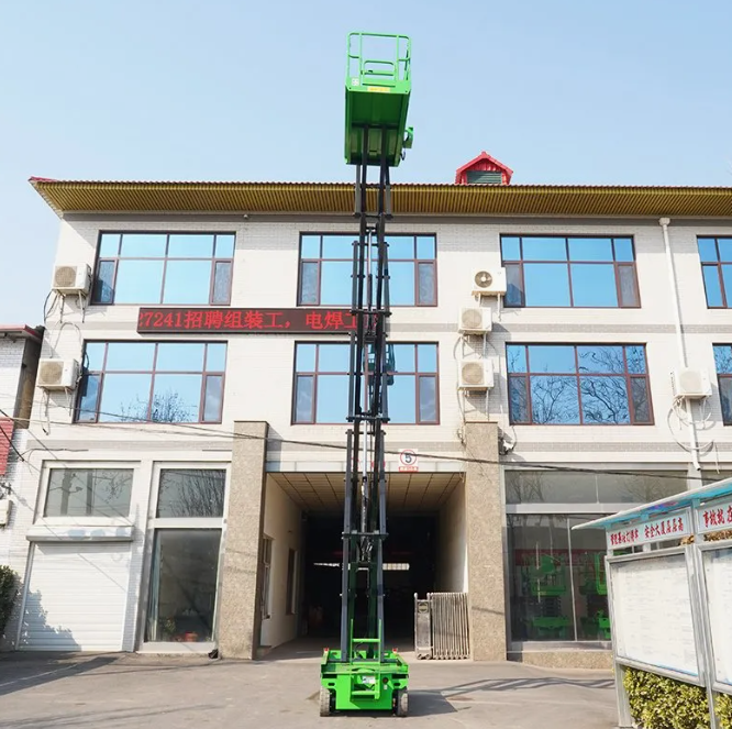 "14m Self-Propelled Carbon Steel Scissor Lift with 4 Rubber Wheels ...