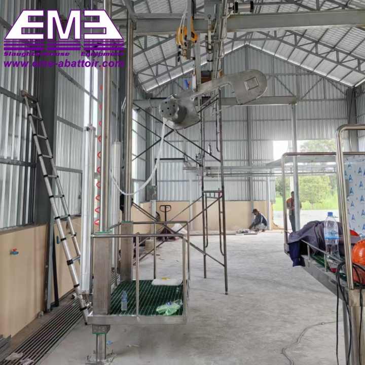 Slaughtering Process Platform for Cattle Cow Bleeding Skinning Cutting ...