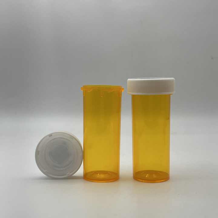 8 Dram (32 ml) Clear Orange Prescription Pharmacy Vials Child Resistant ...