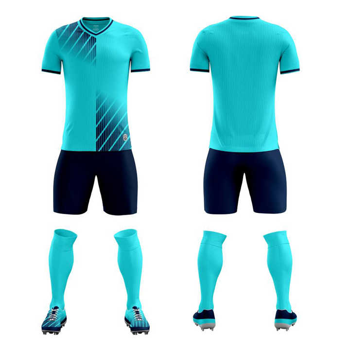 Blue Football Team Uniform Sets - Quick Dry Soccer Jerseys