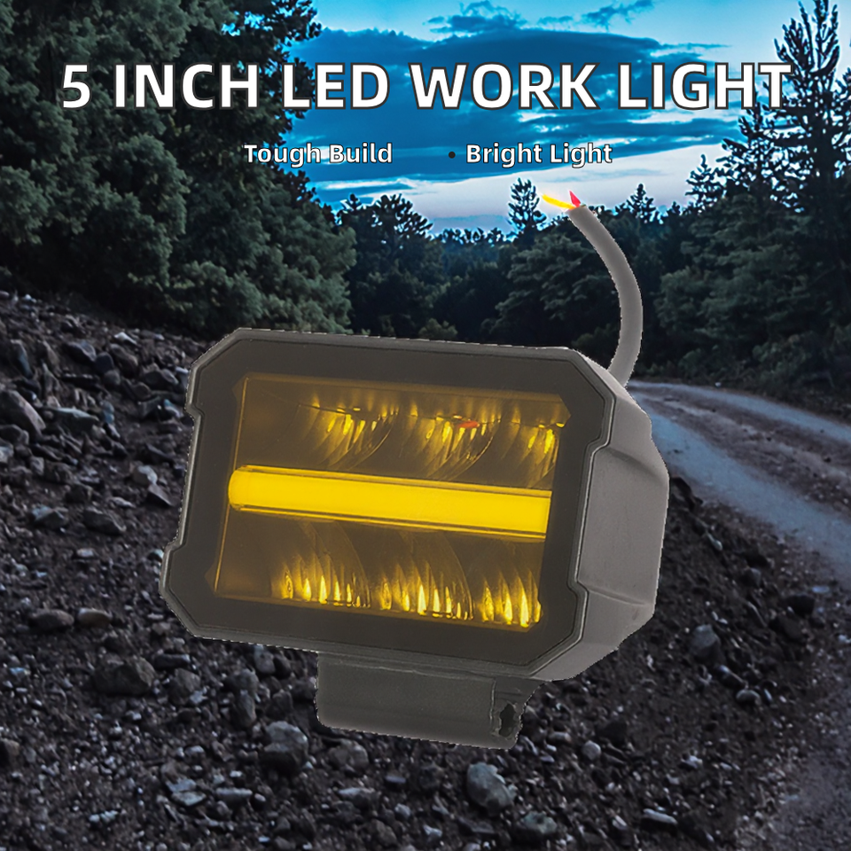 LED Work Light 5 Inch 30W Yellow Spotlight 10-30V DC Offroad Vehicle ...