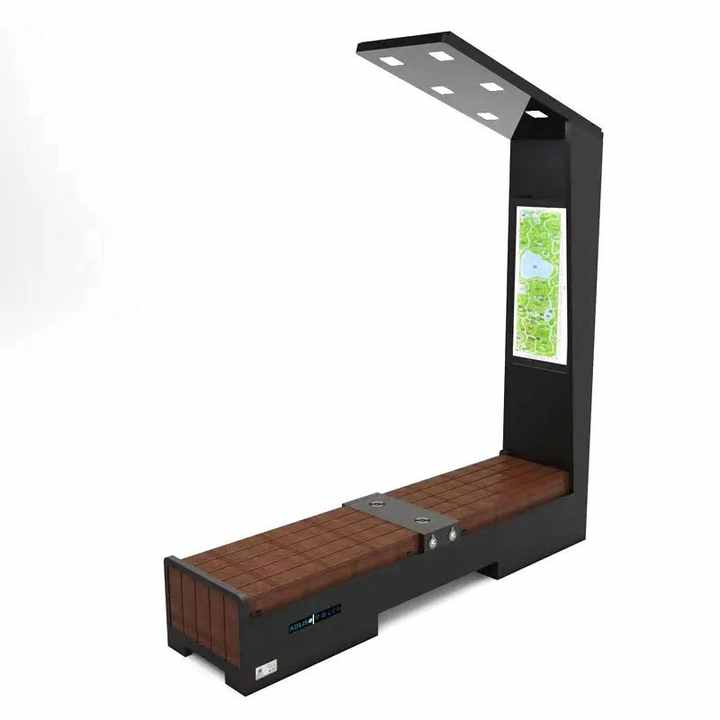 Solar Bench with Charger - Smart Outdoor Advertising
