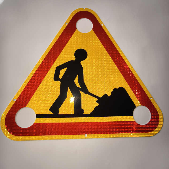 Road Construction Safety Warning Signs Aluminum Reflective Yellow Road ...