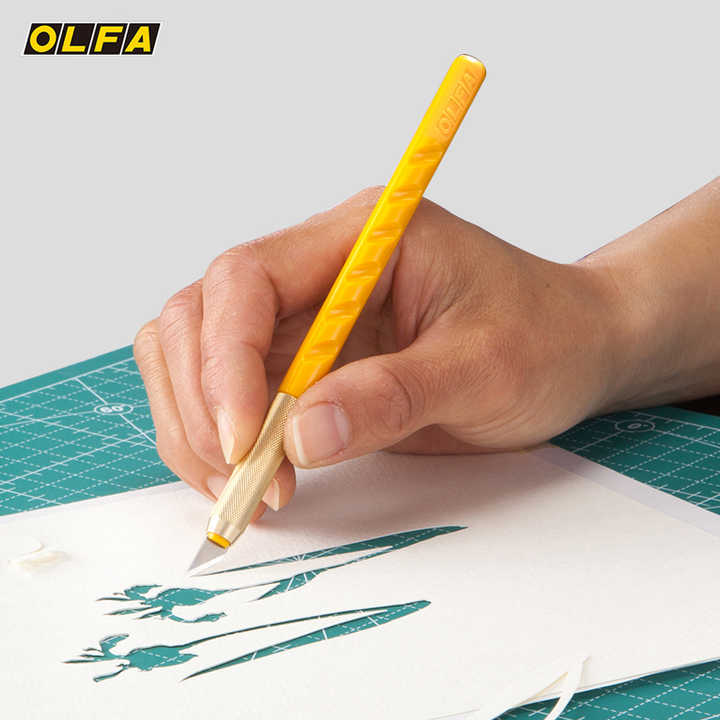 OLFA Detailed Cuts Hand Carving Paper Knife Rubber Stamp Carving AK-1 ...