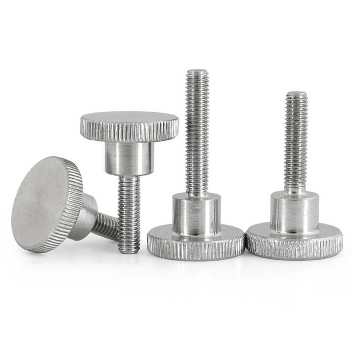 DIN464 Stainless Steel 304 Captive Shoulder Raised Knurled Head Large Flat Head Thumb Screw ...