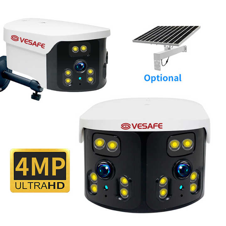 VESAFE 4MP Wireless Outdoor Fish Eye IP Security Camera with Floodlight ...