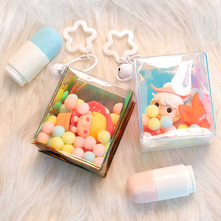 Transparent Phantom PVC Keychain Jewelry Organizer Thicken Display Doll ...