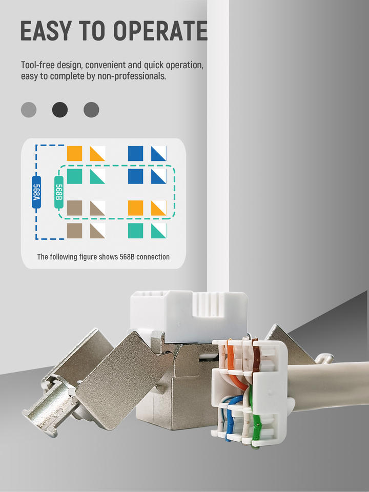 Cat5e/Cat6 UTP RJ45 Keystone Jack 180 Degree Network LAN Module ...