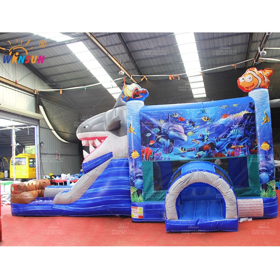 26' Shark Combo Commercial Inflatable Water Park for Sale