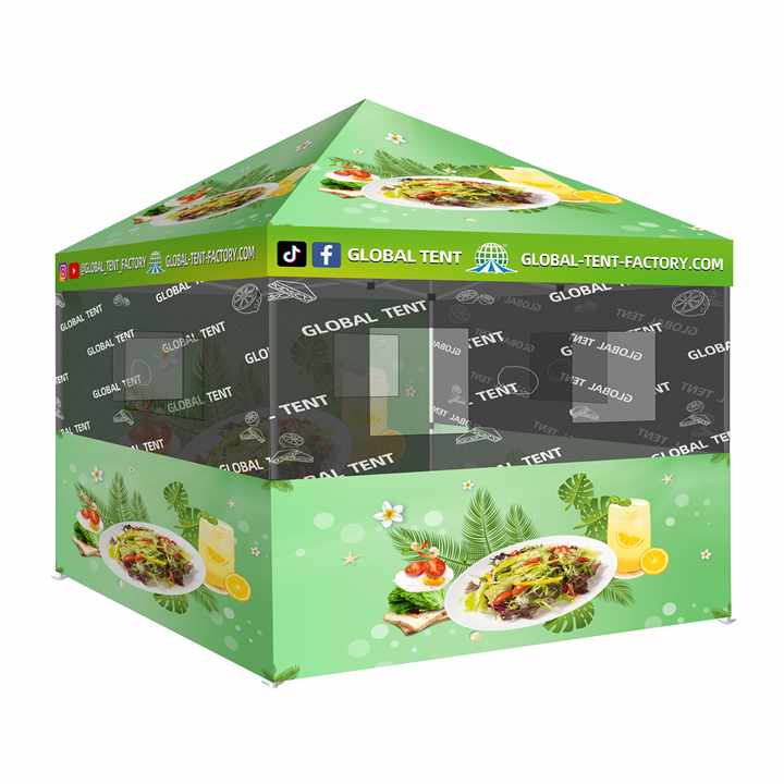 Custom Outdoor Canopy - 10'x10' GLOBAL TENT for Festivals