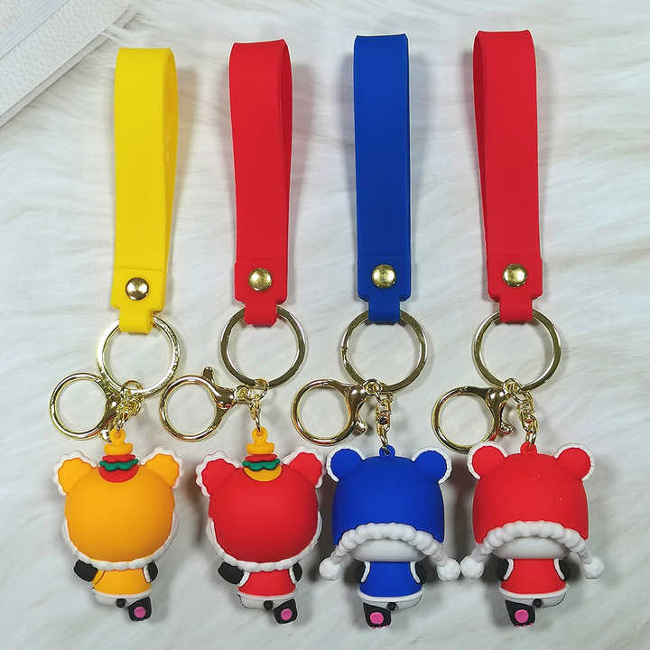 Chinese Style Panda PVC Key Chain Cute Charm Customizable Soft Keychain ...