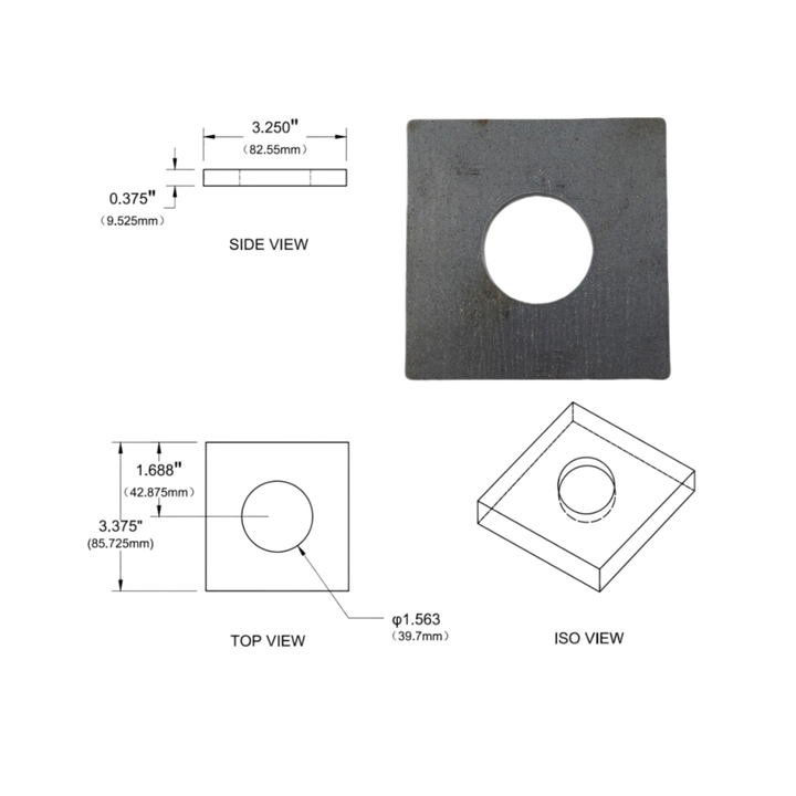 Heavy Duty Square Washer Flat Lock Plate Hot Dip Galvanised Zinc Plated ...