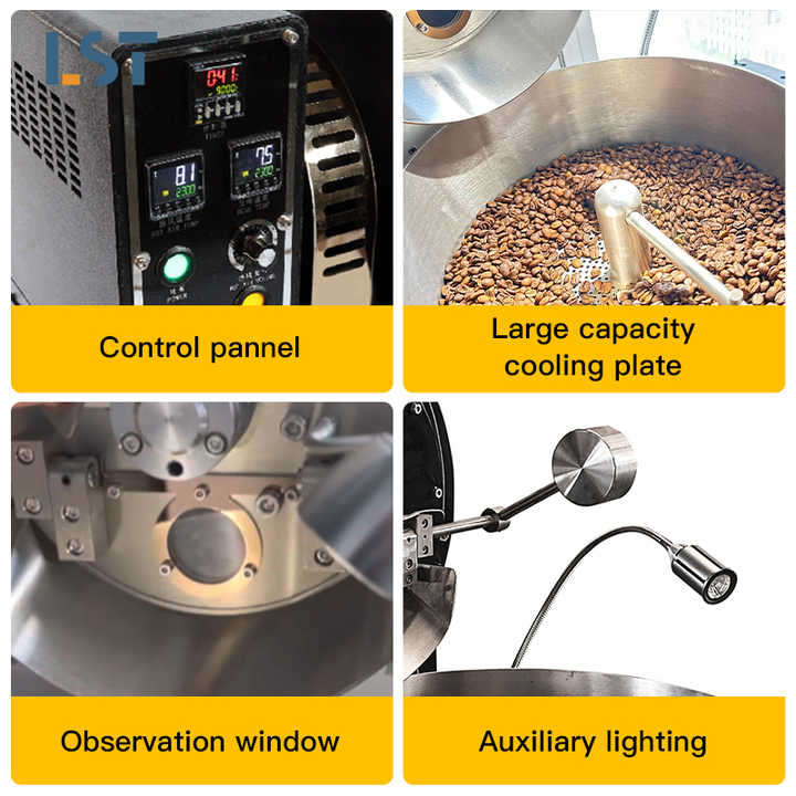 Coffee Roaster 3kg Steam Cleaner Manual Coffee Roasters Commercial Full ...