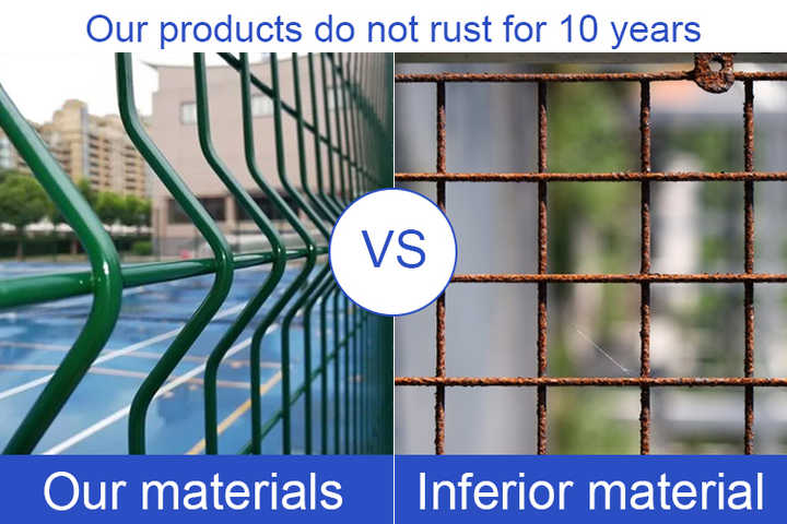 Factory Customized Easily Assembled Outdoor Border protection PVC Coated V Bending Curved Welded ...