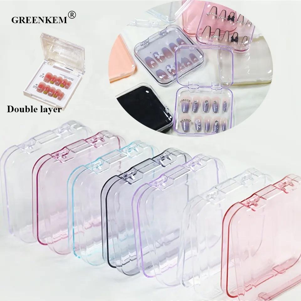 Manicure Dust Proof Nail Tips Storage Box Double Layer Transparent ...
