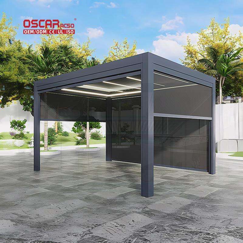 Louvre Roof Pergola Motorized Manual Outdoor Sunshade Classic Luxury ...