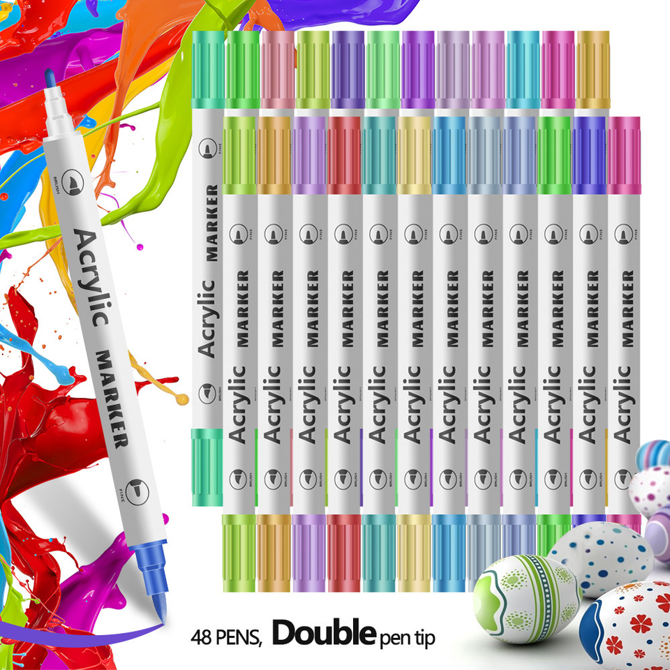 Professional Style Student Markers Set Opaque Quick Dry Ink Waterproof ...