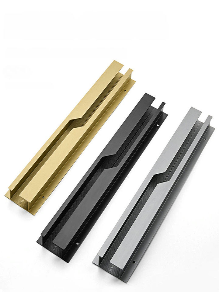 Luxury Modern Embedded Lightning Aluminum Alloy Furniture Drawer Pull ...