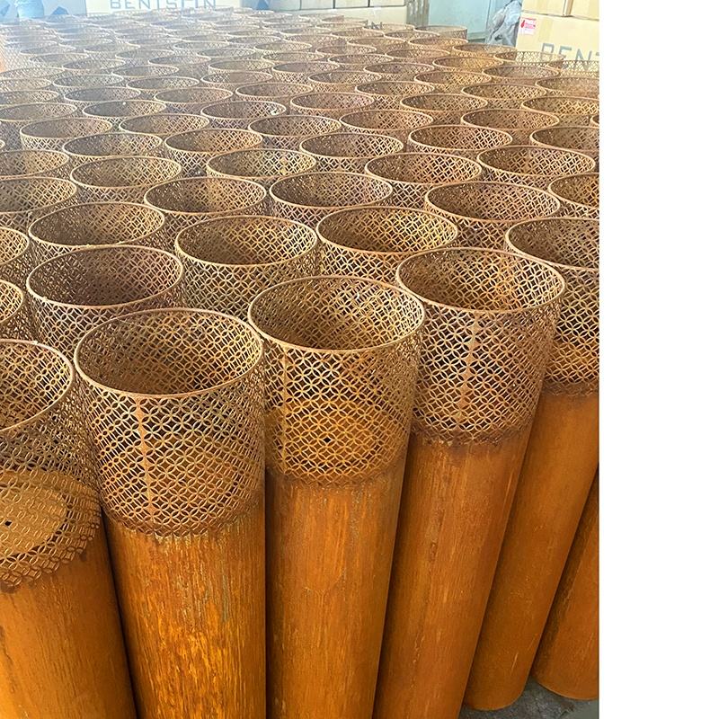 Garden Decoration Corten Steel Bollard Light Outdoor Lawn Pillar Light ...