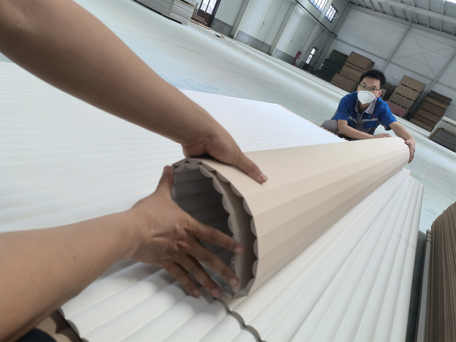 Embossed MDF Wave Pattern Wall Panels for Interior Decoration