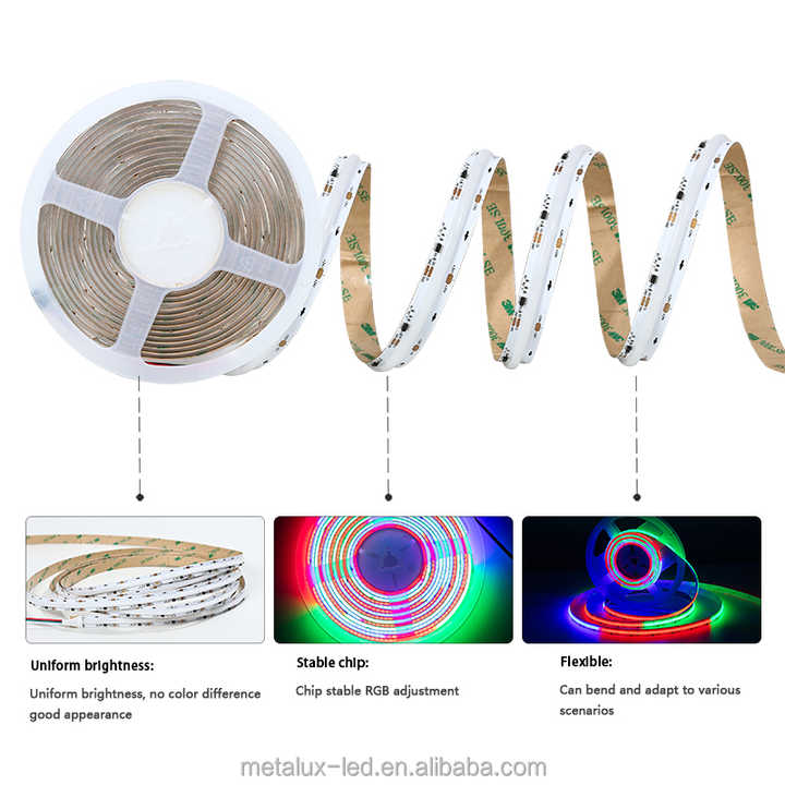 WS2811 IC-controlled RGBIC COB LEDs Lighting Strip 10mm 19W 24V for ...