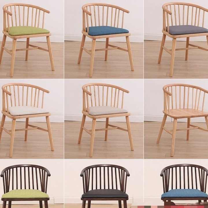 Luxury Modern Round Back Dining Chair - Solid Wood Armchair