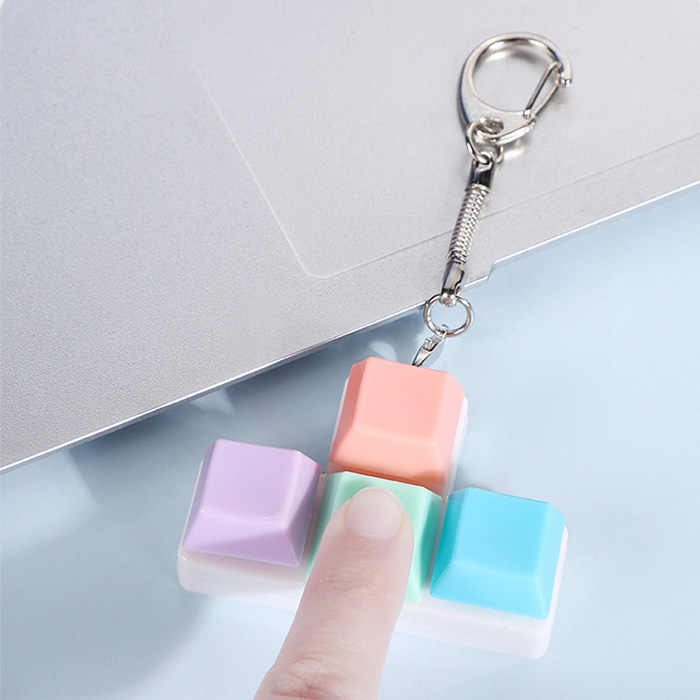 Custom Logo Led Keyboard Fidget Toy Kit Colorful Keycaps Keychain ...