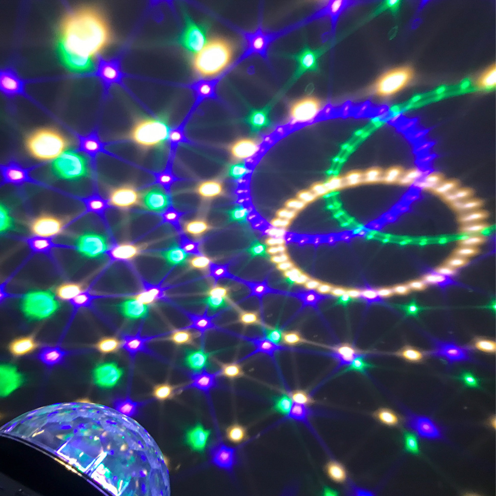 New remote control Crystal voice control 9-color stage lights Disco ...