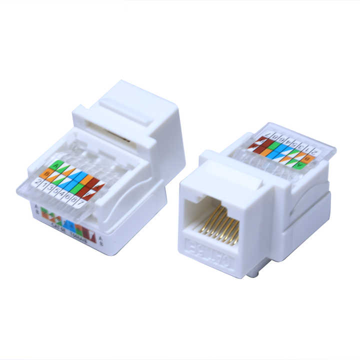 RJ45 Cat5e Tool-Less Keystone Jack Connector Adapter with Color Coded ...