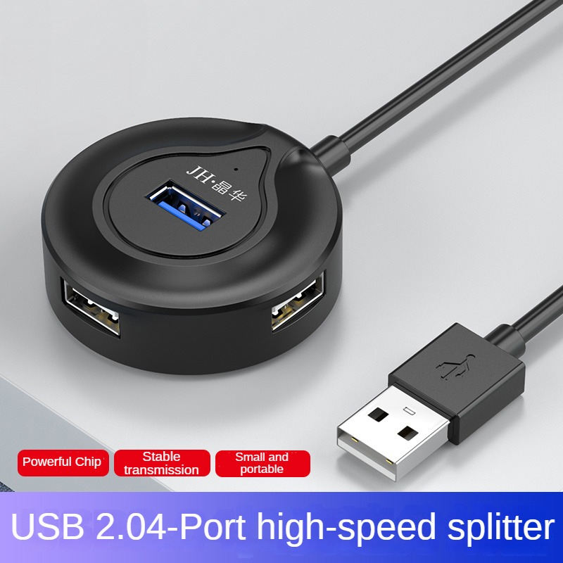 Round Shape ABS Plastic USB 2.0 4-Port Hub Plug and Play Splitter with ...