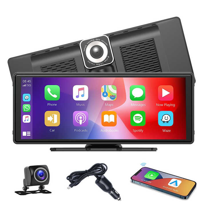 Écran portable CarPlay 10,26 pouces 1080P, caméra embarquée, écran de ...