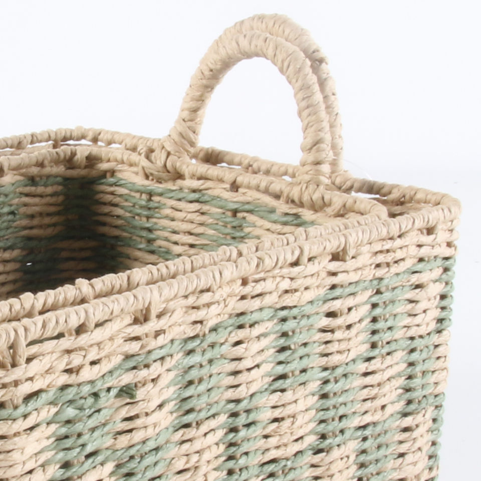 2026 FSC Paper Rope Storage Baskets Hand Woven Storage Boxes Fruit Bin ...