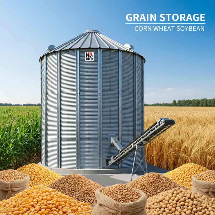 100-10000 Tons Farm Used Galvanized Steel Paddy Grain Silo Maize/Wheat ...