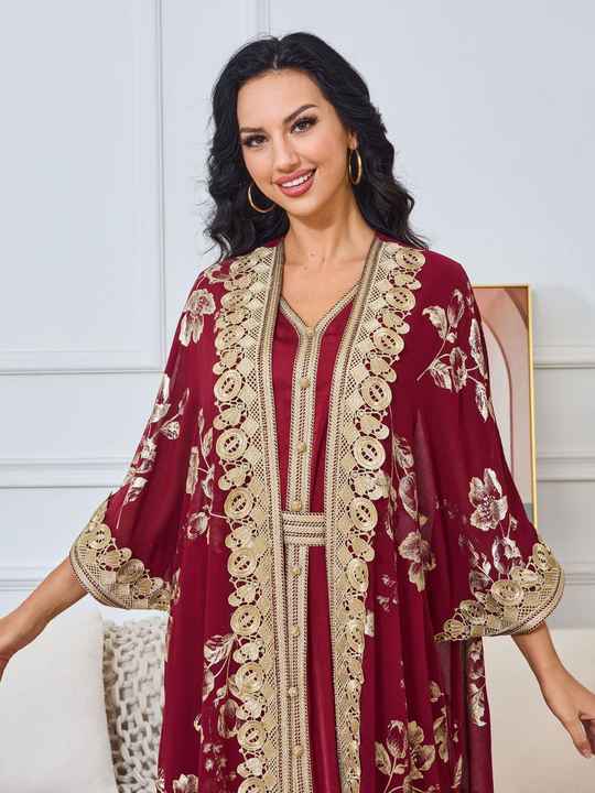 2260 Kuwii 2024 New Middle East Women's Stamped Robe Saudi Arabian ...