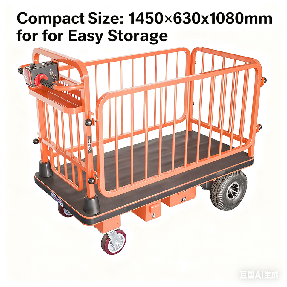 330mm Low Platform Height Foldable Electric Trolley 102kg Lightweight 4 ...