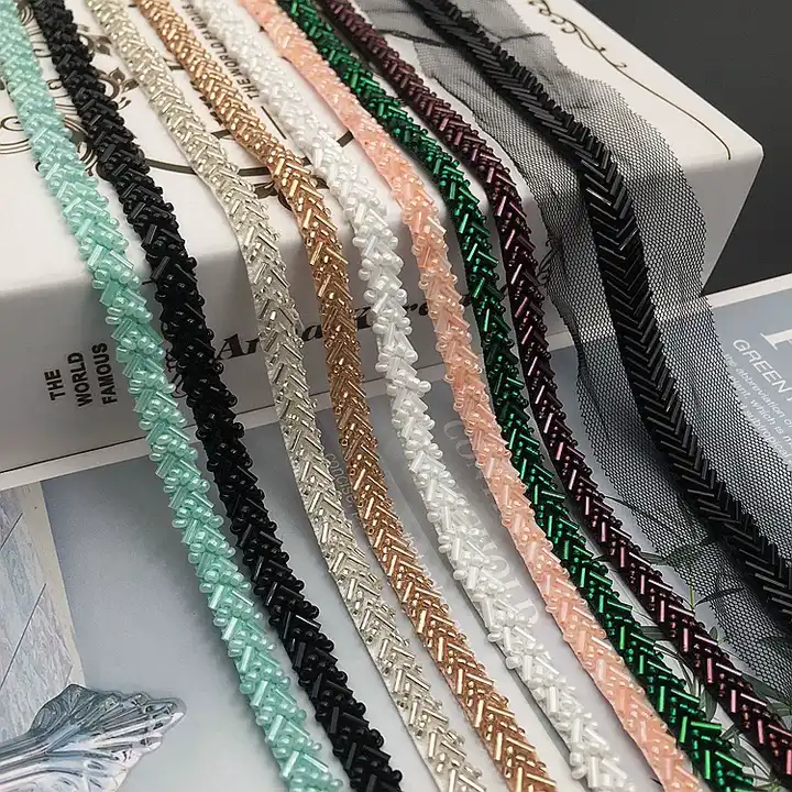Handmade Bead Trims - Elegant DIY Garment Accessories