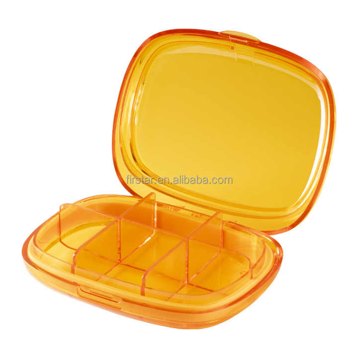 Large Plastic Pill Dispenser 6 Compartment Pill Box Portable Weekly ...