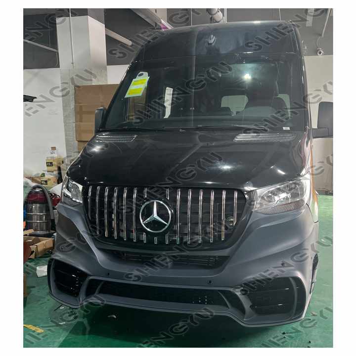 PP Car Bumper with Front Bumper Grille for Mercedes Benz Sprinter W906 W907 W910 2018-2020 to GT ...